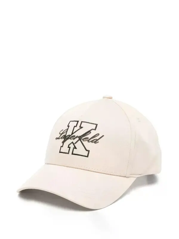 Karl Lagerfeld Logo-embroidered Cap - Neutrals