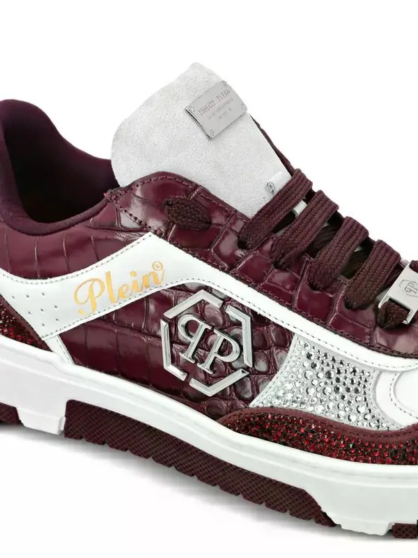 Philipp Plein Mix Crocodile-effect Sneakers