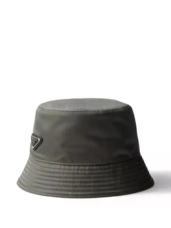 Prada Logo-plaque Bucket Hat - Green