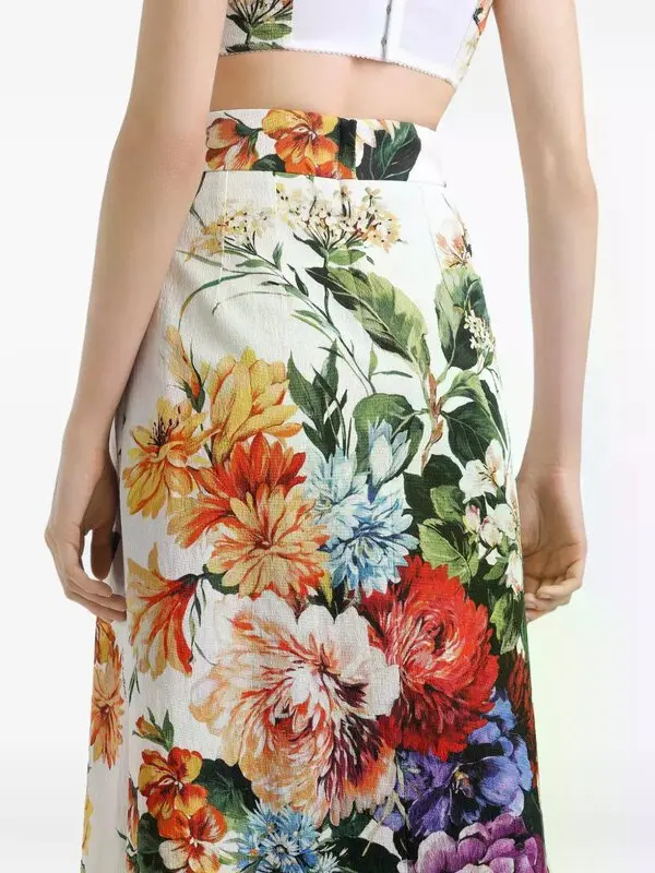 Dolce & Gabbana Floral-print Midi Skirt