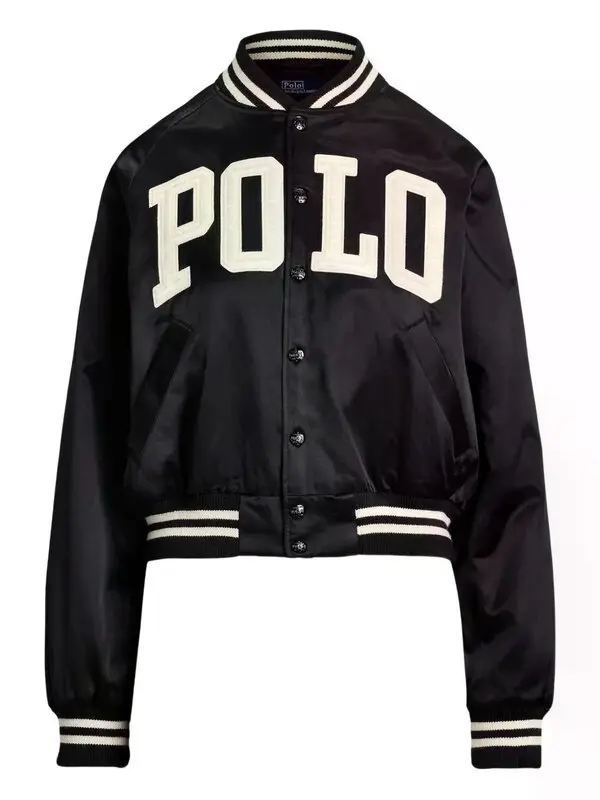 Polo Ralph Lauren Logo Satin Bomber Jacket - Black