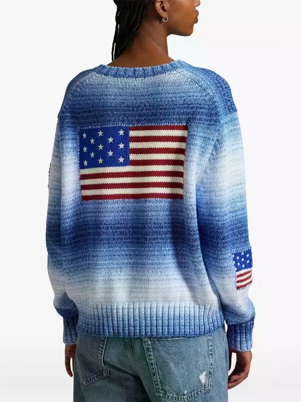 Polo Ralph Lauren Flag-motif Cotton Sweater - Blue