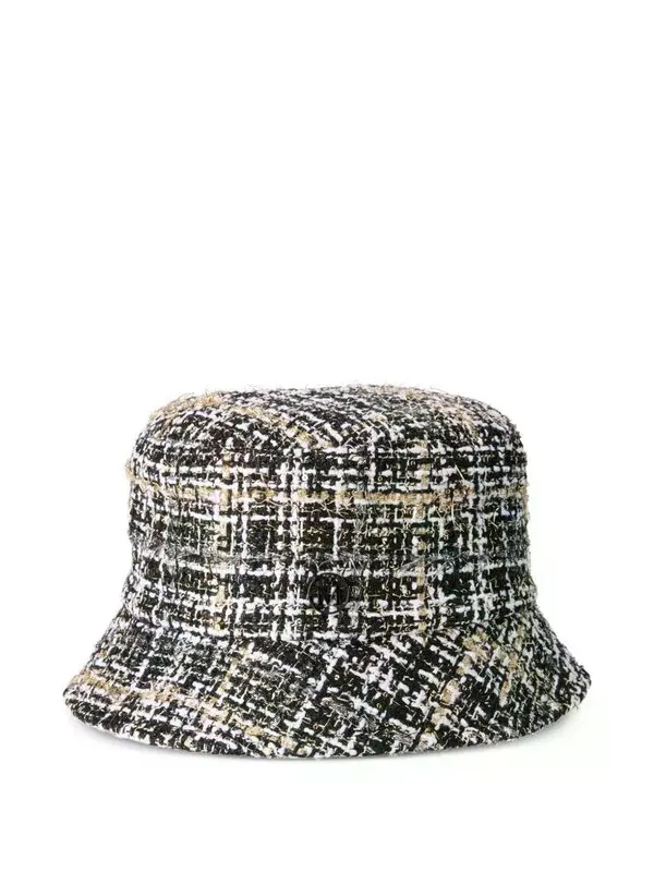 MAISON MICHEL Tweed Bucket Hat - Black