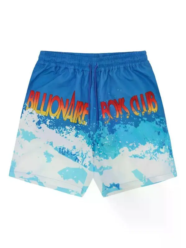 BILLIONAIRE BOYS CLUB Wave-print Swim Shorts - Blue