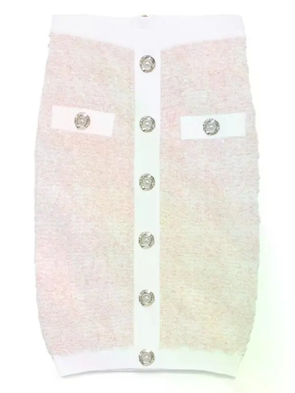 Balmain Pencil Tweed Skirt - Pink