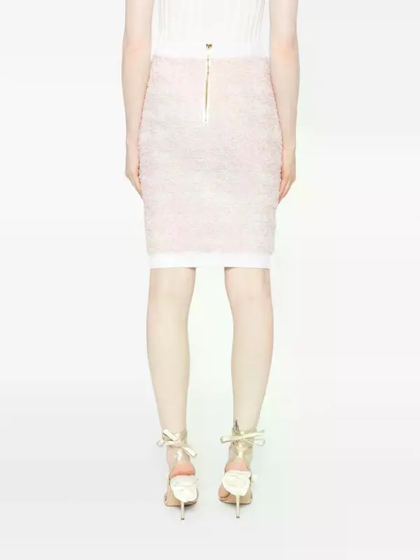 Balmain Pencil Tweed Skirt - Pink