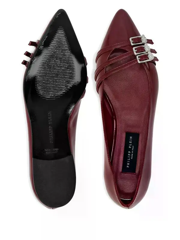 Philipp Plein Skull-embellished Ballet Flats - Red
