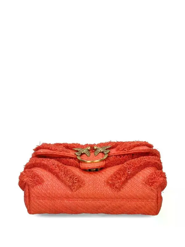 Pinko Fringed Chevron Shoulder Bag - Red