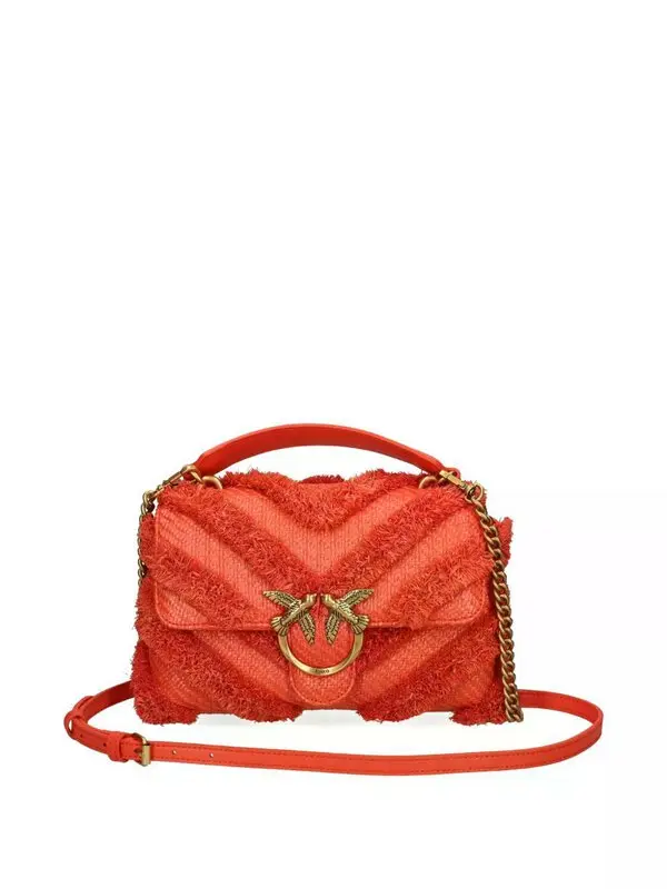 Pinko Fringed Chevron Shoulder Bag - Red