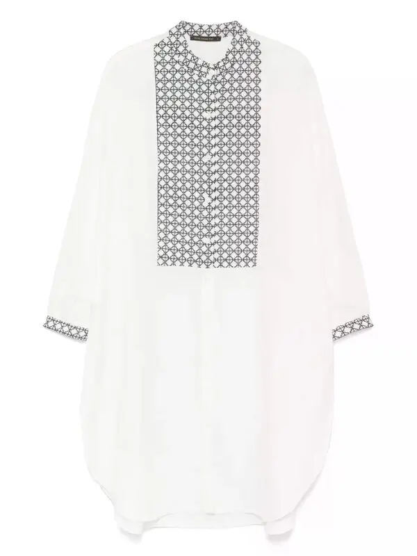 Greek Archaic Kori Embroidered Mid-length Dress - White