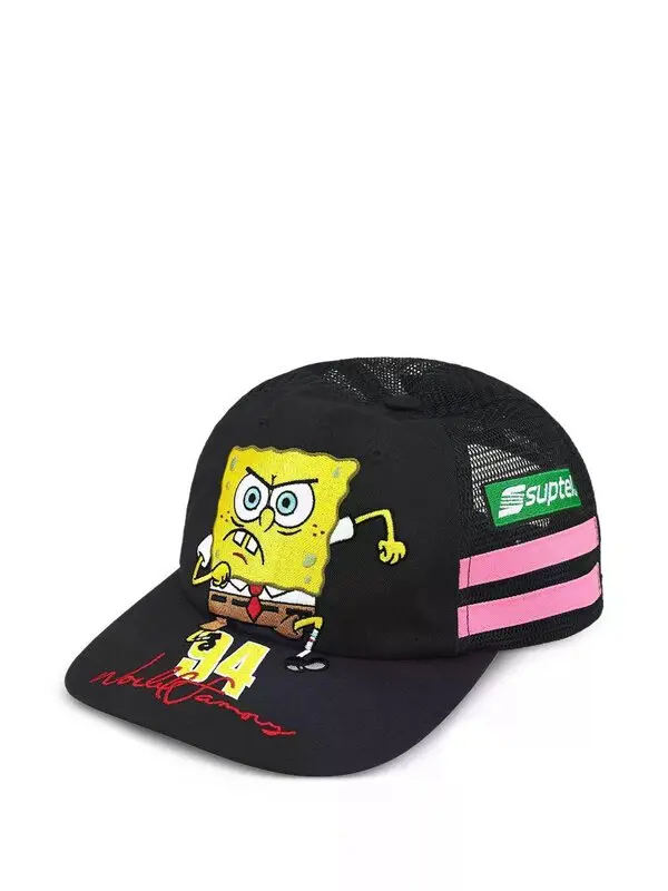 Supreme X Spongebob Squarepants X Jeff Hamilton Logo-print Baseball Cap - Black