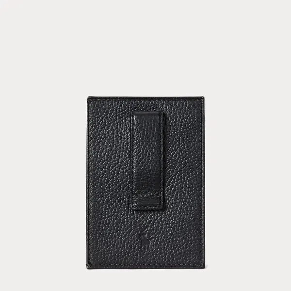 Ralph Lauren Pebbled-leather Money Clip - Black