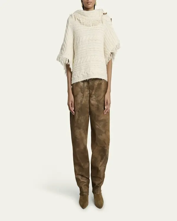 Isabel Marant Étoile Blanche Fringe Cable-knit Sweater