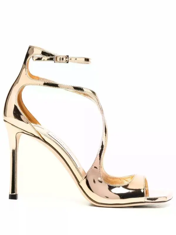 JIMMY CHOO Azia Metallic-effect Sandals - Yellow