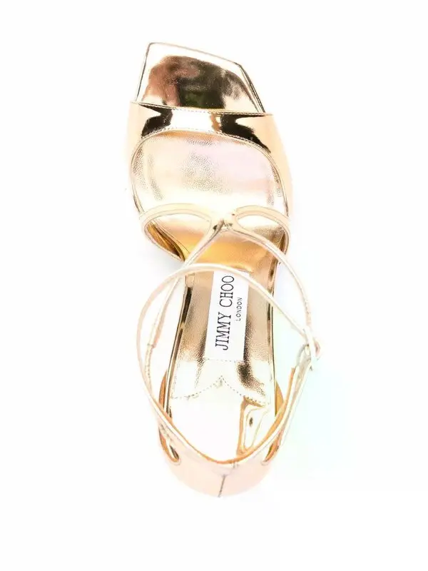 JIMMY CHOO Azia Metallic-effect Sandals - Yellow