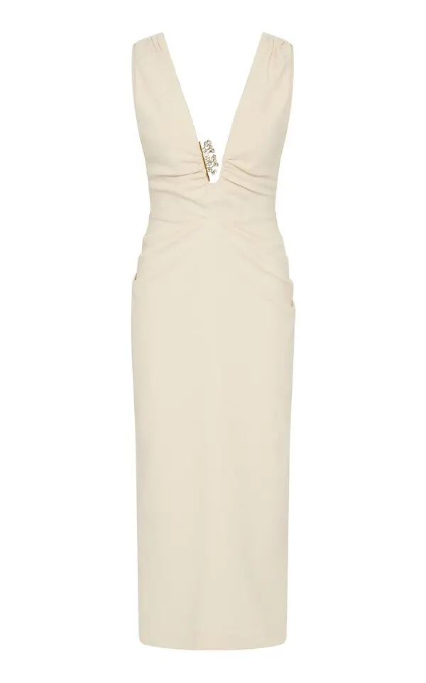 Rachel Gilbert Martina Gathered Midi Dress - Off-white
