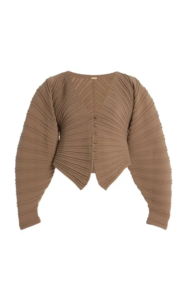 Cult Gaia Blair Knit Cardigan - Tan