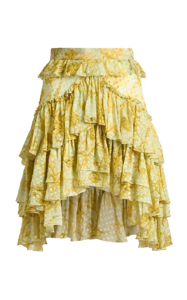 Etro Ruffled Silk-blend Mini Skirt - Print