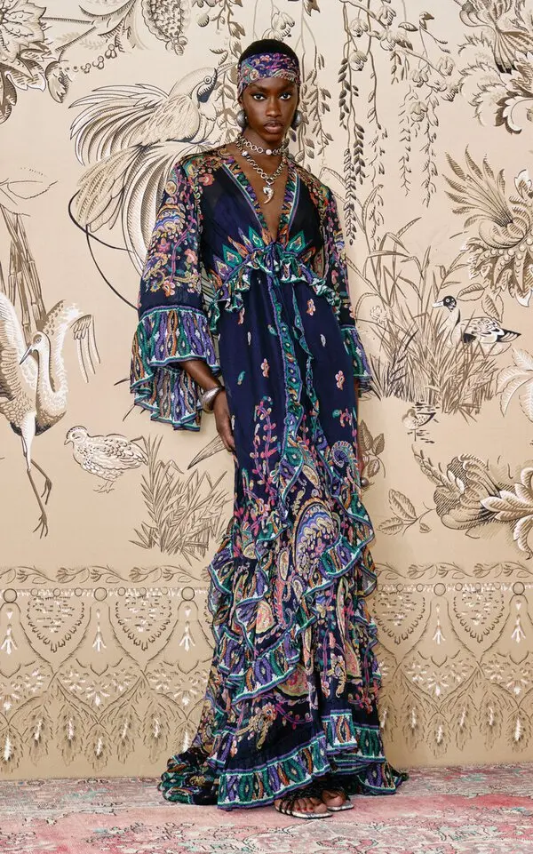 Etro Ruffled Silk Maxi Dress - Print