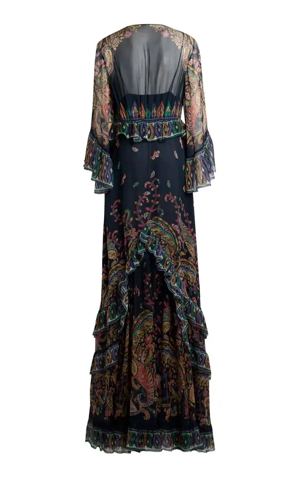 Etro Ruffled Silk Maxi Dress - Print
