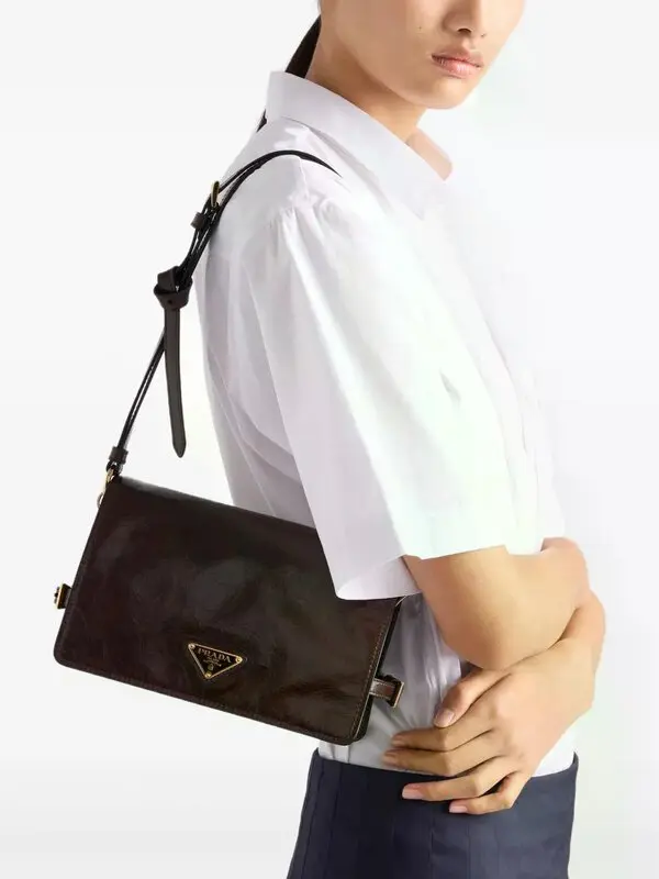 Prada Leather Shoulder Bag - Brown