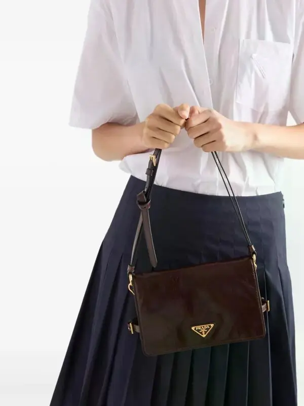 Prada Leather Shoulder Bag - Brown