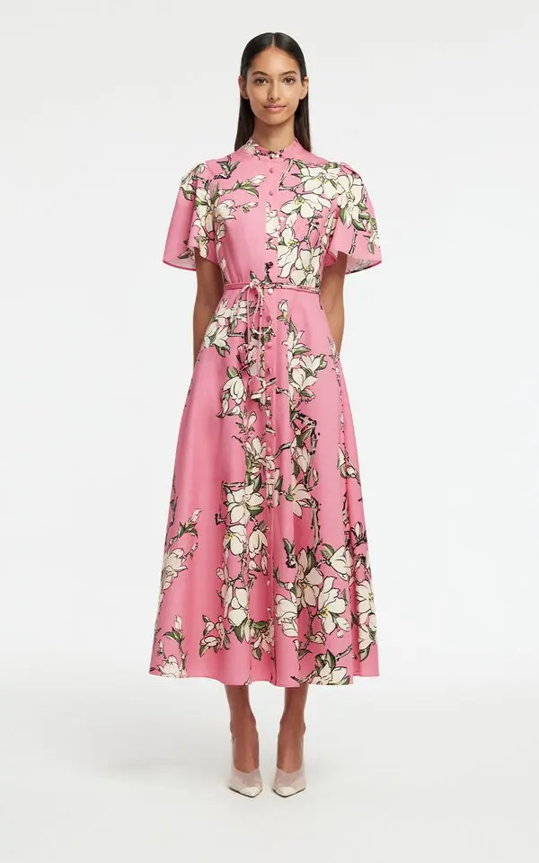 LEO LIN Bianca Cotton Midi Dress - Print