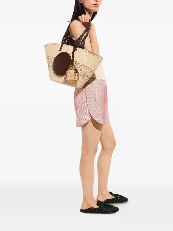 Stella McCartney Striped Silk Shorts - Pink