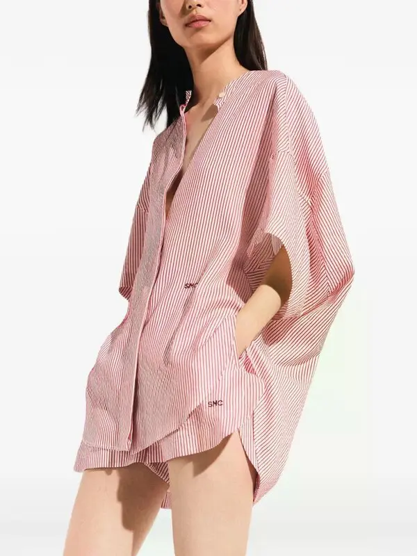 Stella McCartney Striped Silk Shorts - Pink