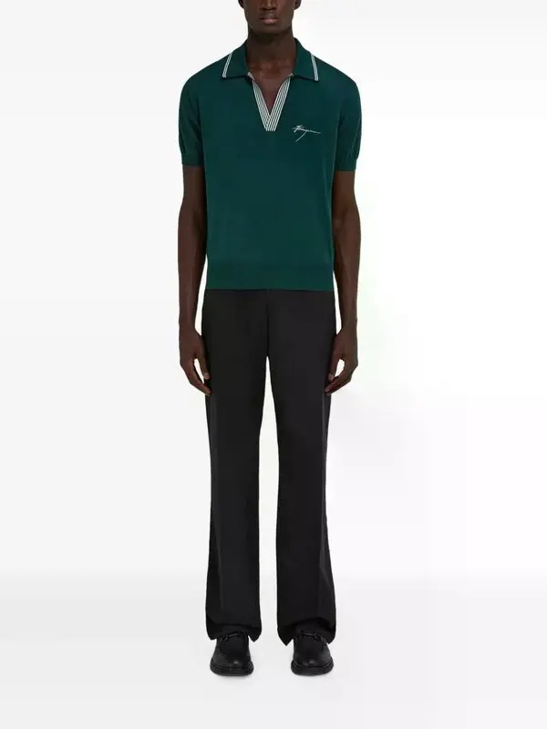FERRAGAMO Striped-collar T-shirt