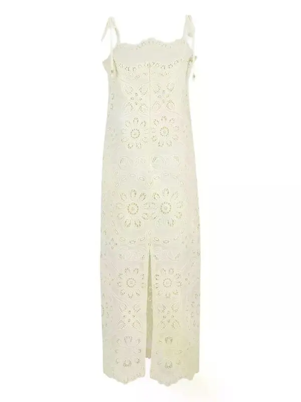 Zimmermann Floral-embroidered Dress - Neutrals