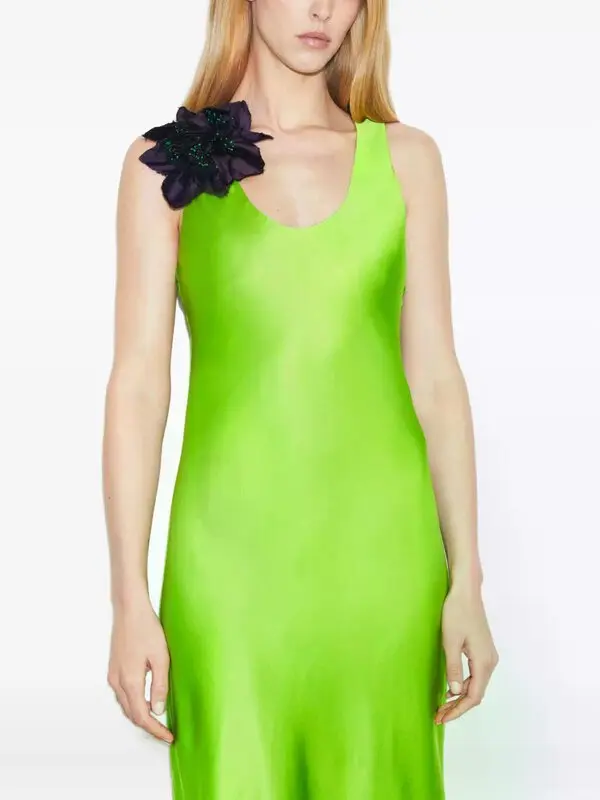 Tory Burch Satin Slip Dress In Green - 67% Off | Editorialist