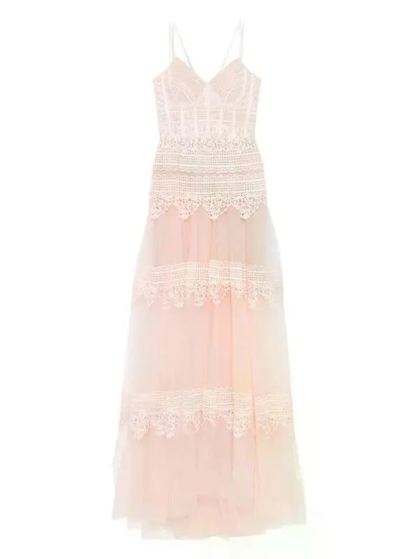 SAIID KOBEISY Lace Maxi Dress - Pink