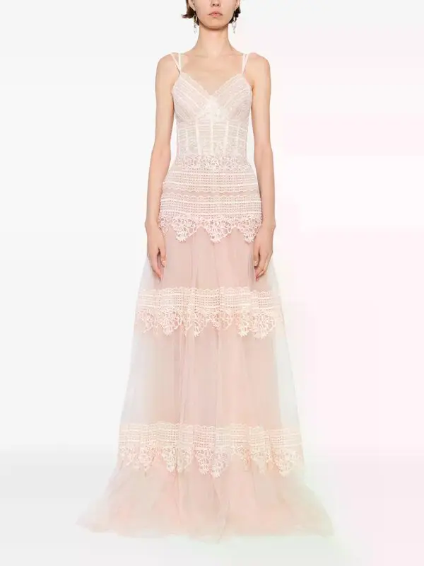 SAIID KOBEISY Lace Maxi Dress - Pink