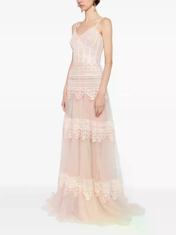 SAIID KOBEISY Lace Maxi Dress - Pink