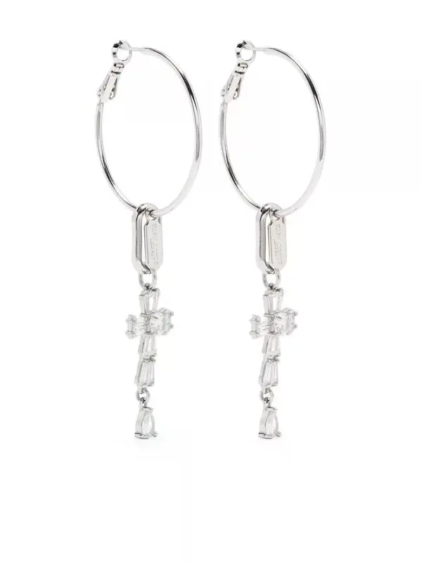 ELLEN CONDE Crystal-embellished Drop Earrings - Silver