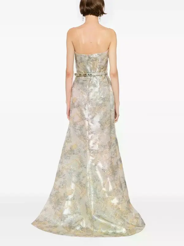 SAIID KOBEISY Brocade Long Dress - Grey