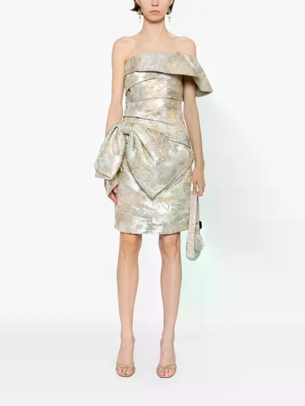 SAIID KOBEISY Brocade Short Dress - Grey