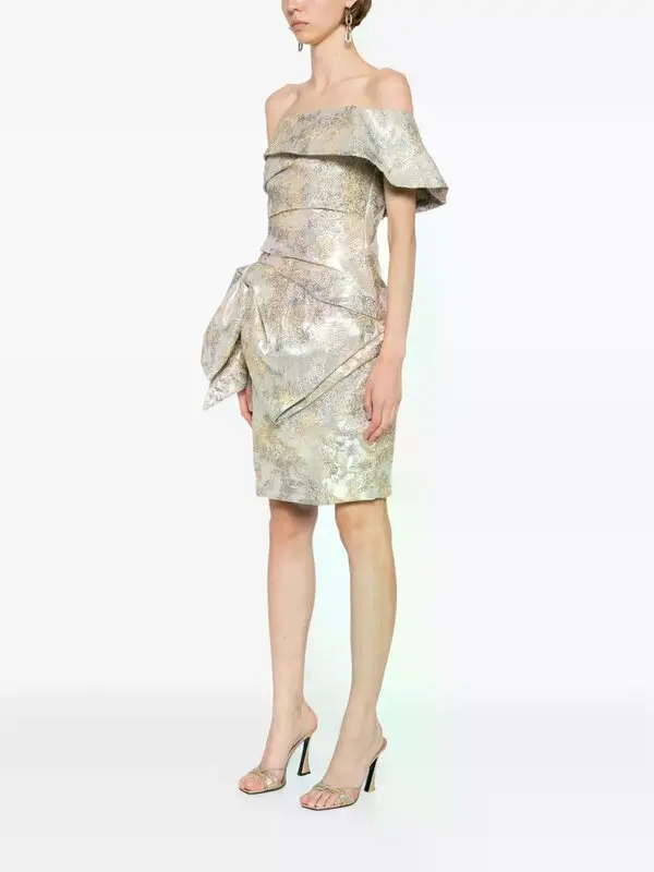 SAIID KOBEISY Brocade Short Dress - Grey