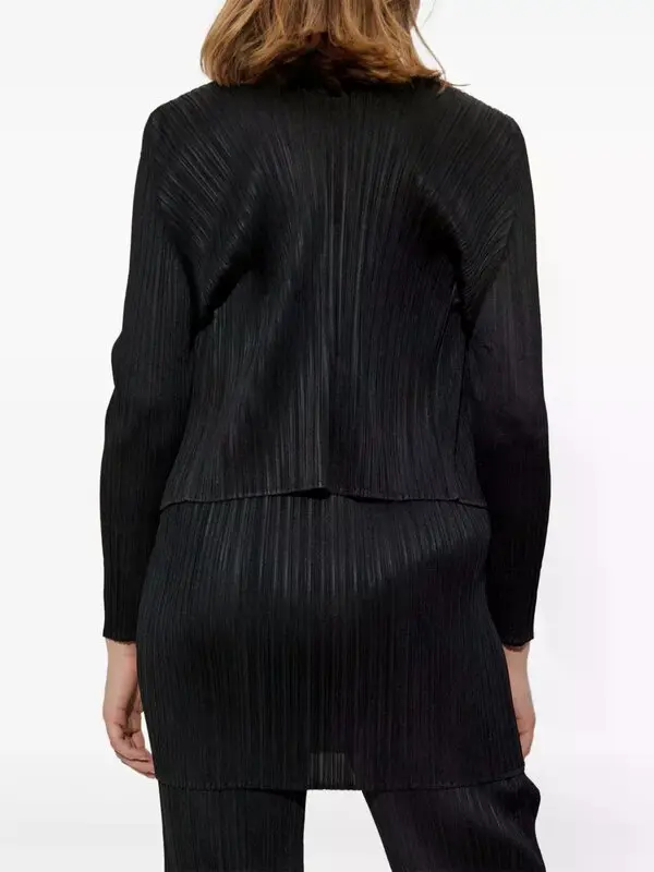 Issey Miyake Pleated Open-front Cardigan - Black