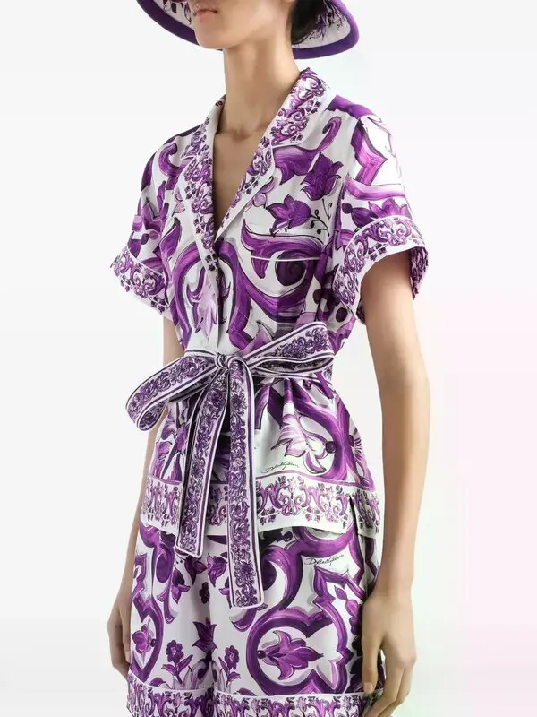 Dolce & Gabbana Majolica Print Silk Shirt