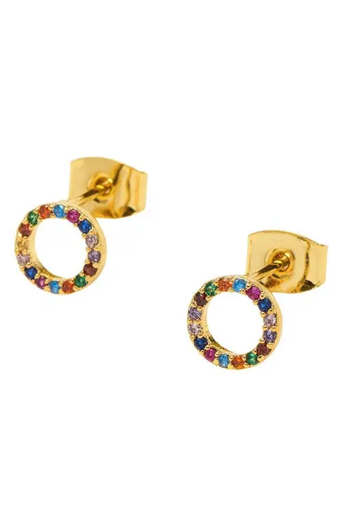 Estée Lauder Cubic Zirconia Circle Stud Earrings