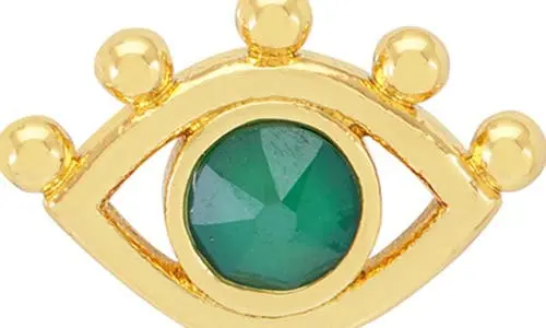 Estée Lauder Green Cubic Zirconia Evil Eye Stud Earrings