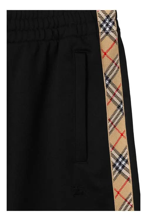 Burberry Check Trim Cotton-blend Shorts - Black