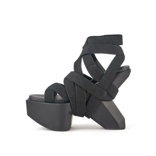 United Nude Boulder Bondage Platform Wedge Pumps