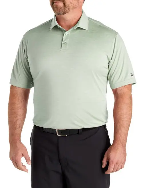REEBOK Big & Tall Performance Heather Polo Shirt - Dew