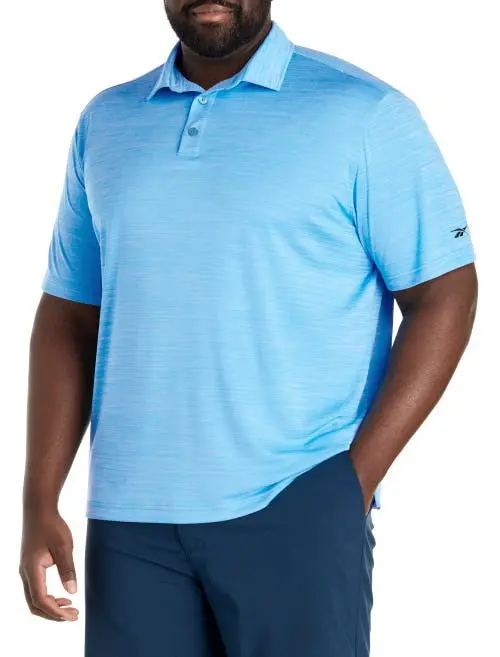 REEBOK Big & Tall Performance Heather Polo Shirt - Digital Blue