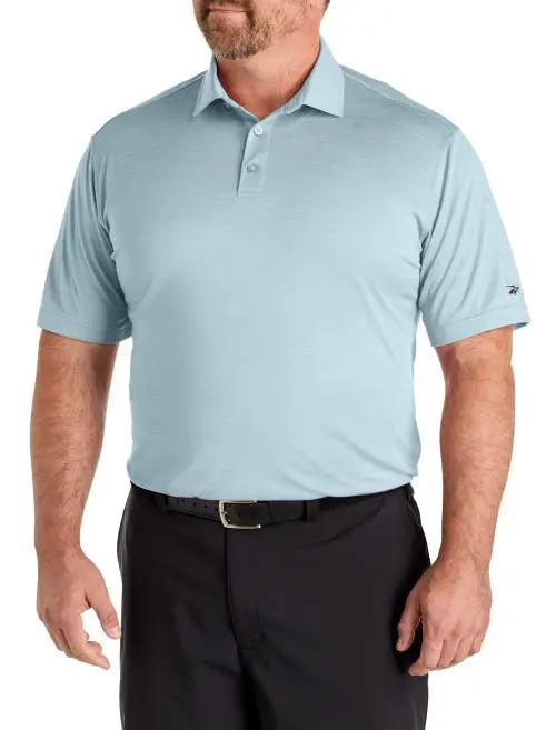 REEBOK Big & Tall Performance Heather Polo Shirt - Ice Blue