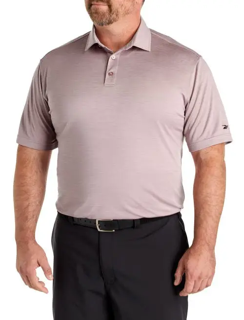 REEBOK Big & Tall Performance Heather Polo Shirt - Muted Mauve
