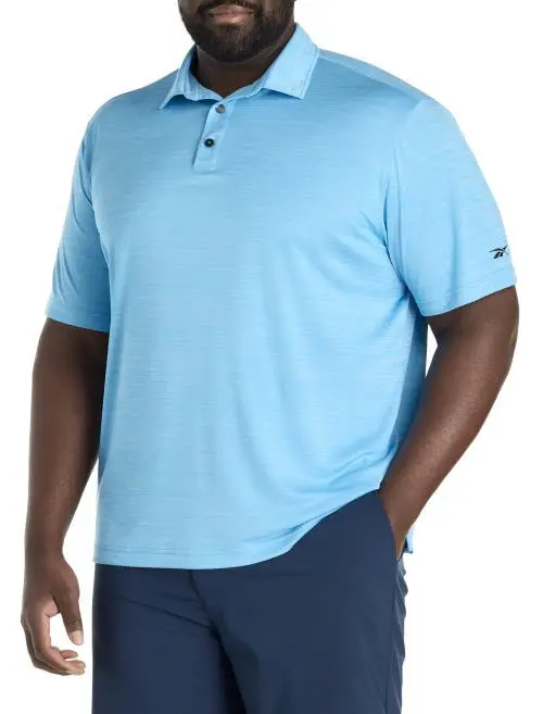 REEBOK Big & Tall Performance Heather Polo Shirt - Semi Future Cyan